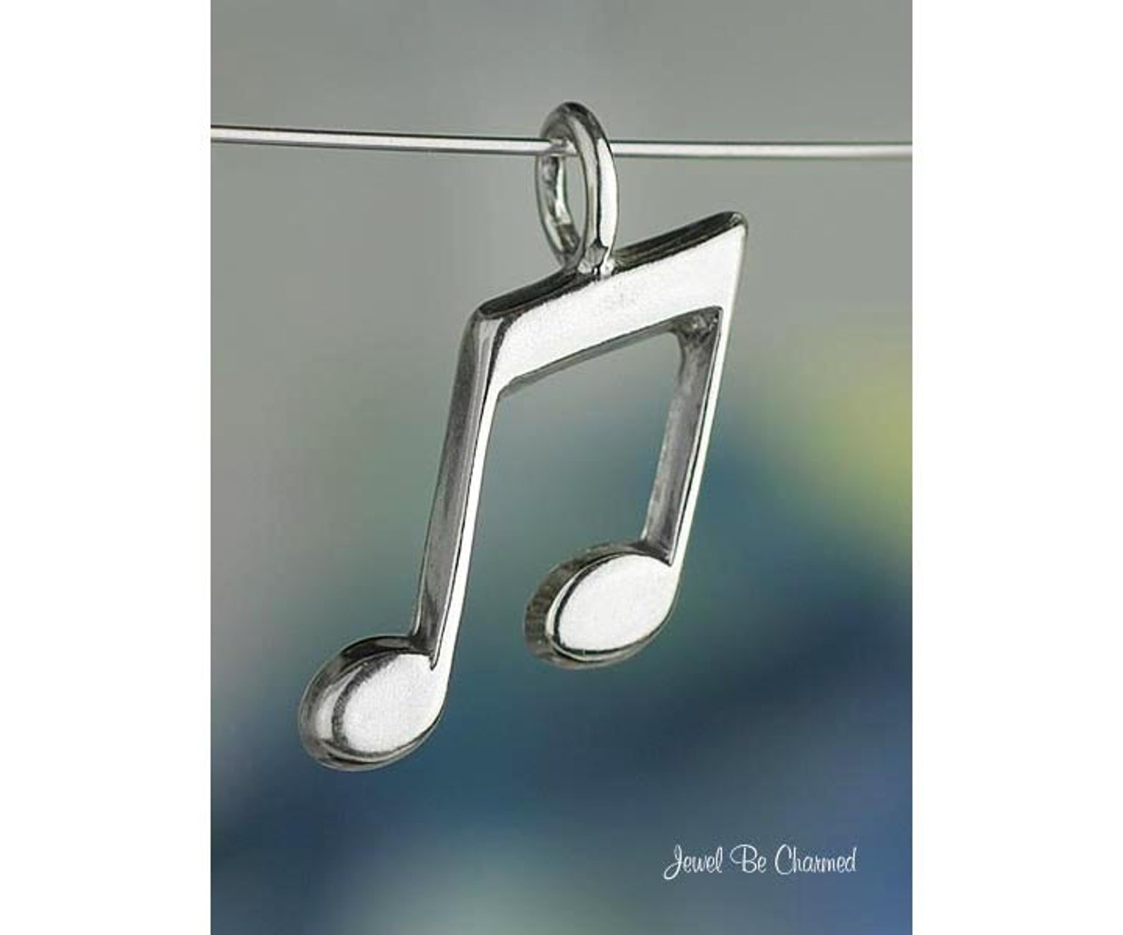 Sterling Silver Music Note CHARM or PENDANT Eighth Notes Solid .925 - Etsy