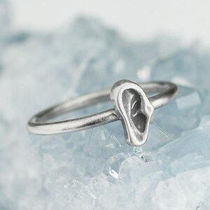 Sterling Silver Human Ear Ring Solid .925 Sound Hearing Custom Sizes - Etsy