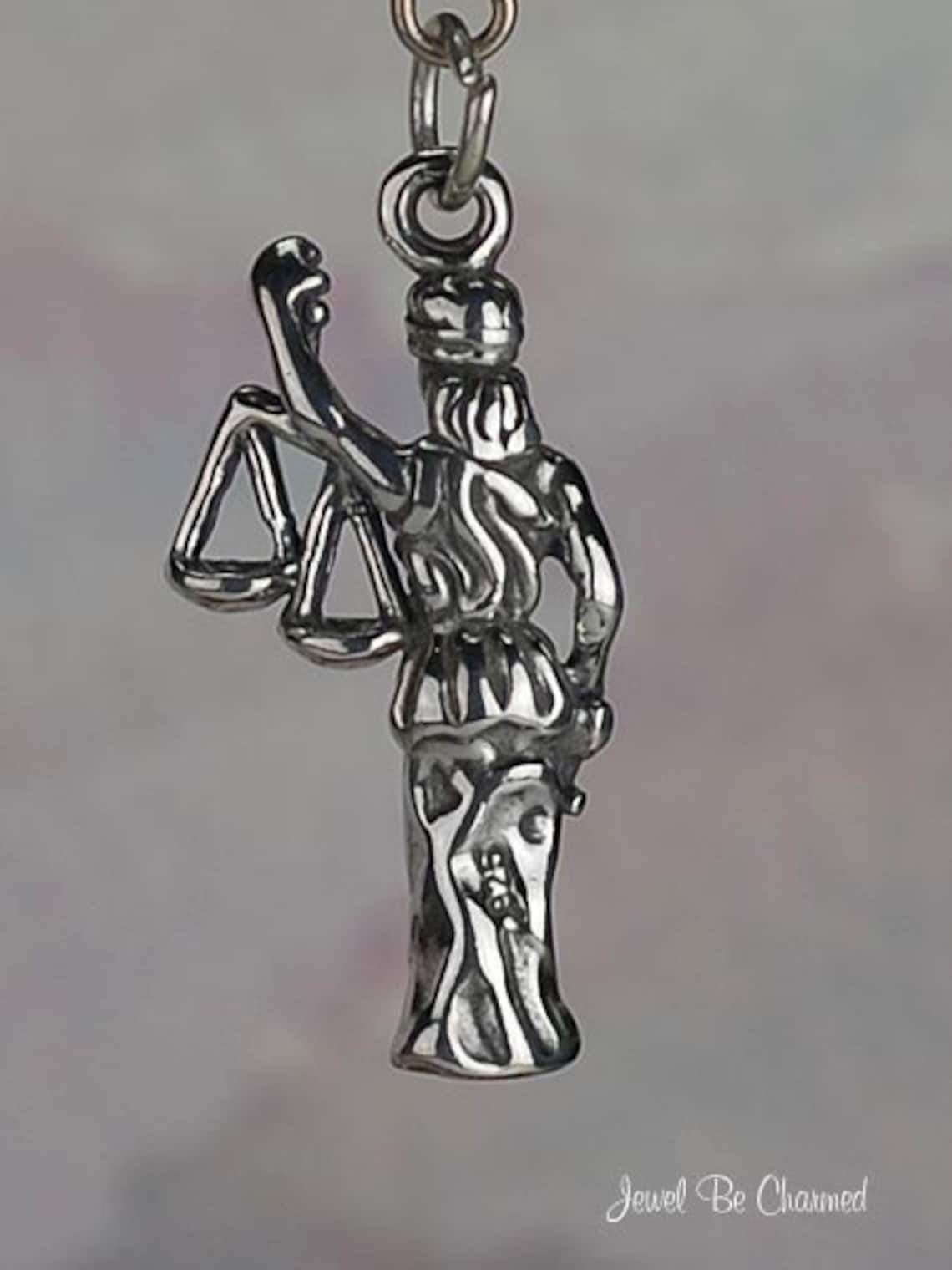Sterling Silver Lady Justice Charm Legal Law Courts 3D Solid | Etsy