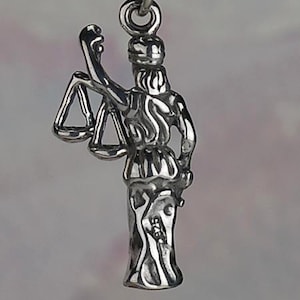 Sterling Silver Lady Justice Charm Legal Law Courts 3D Solid .925 - Etsy