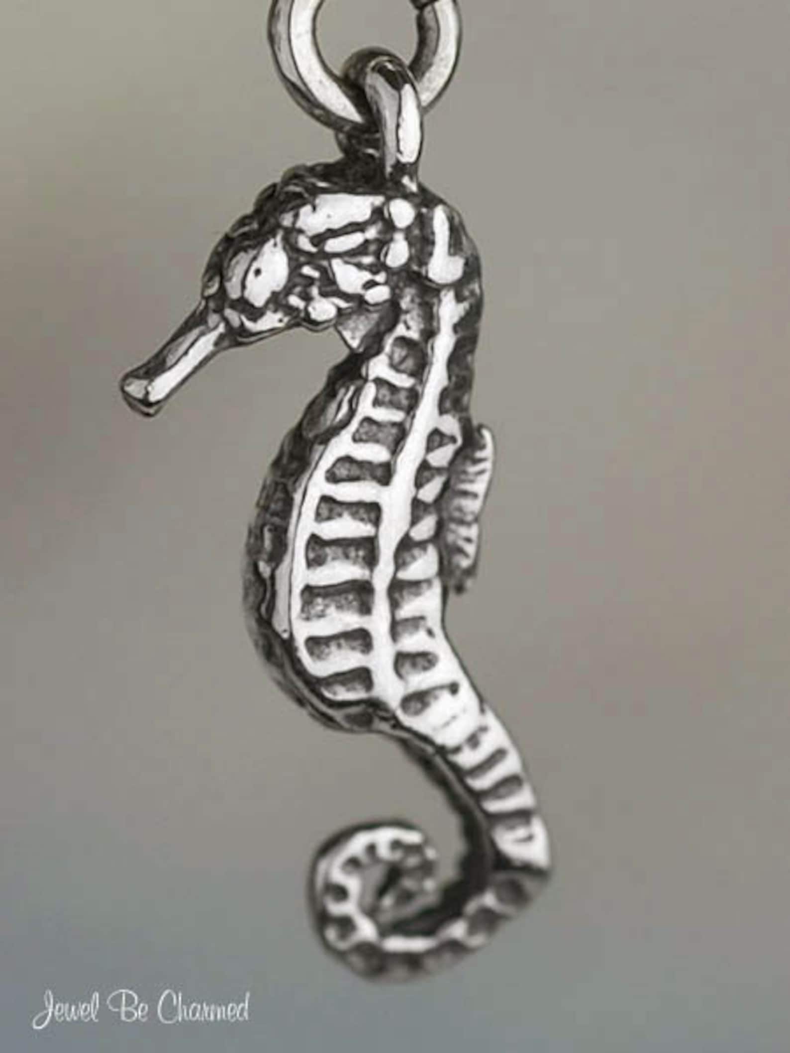 Sterling Silver Seahorse Charm Ocean Nautical Seahorses 3D - Etsy