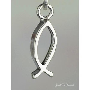Sterling Silver Small Christian Fish Ichthys Charm Ichthus Solid .925 - Etsy