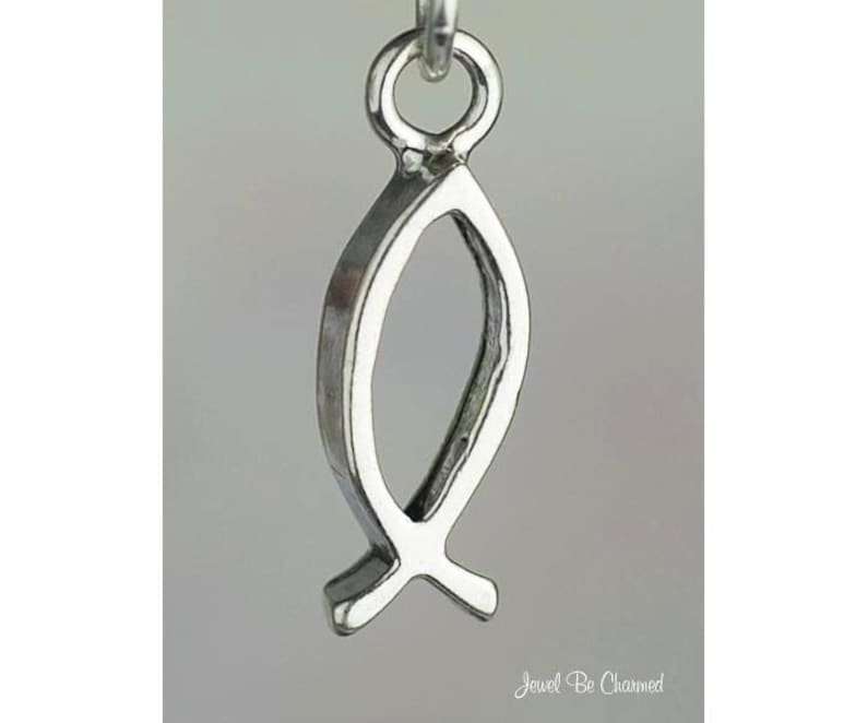 Sterling Silver Small Christian Fish Ichthys Charm Ichthus | Etsy