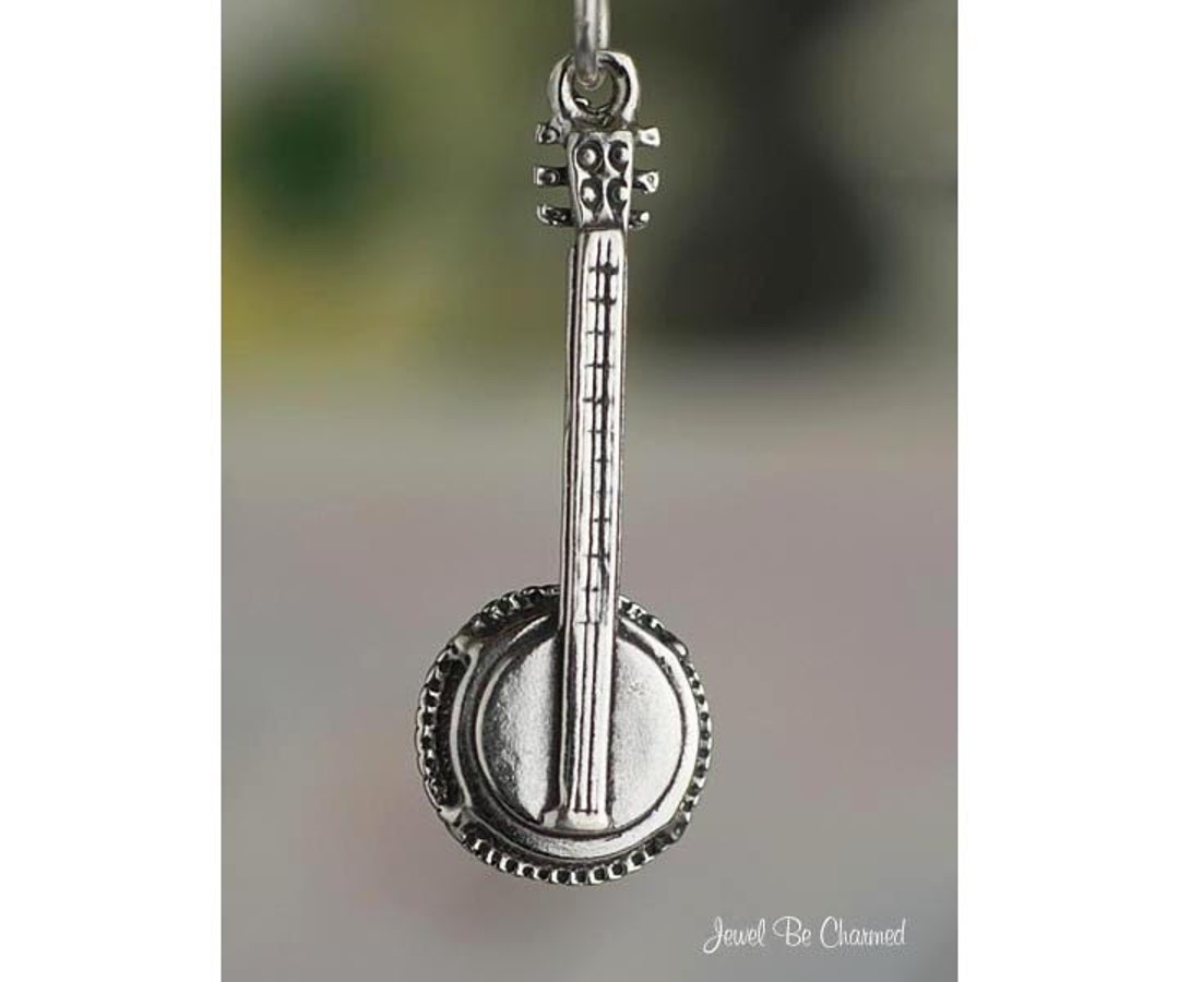 Sterling Silver Banjo Charm Musical Instrument Banjo Player Solid .925 ...