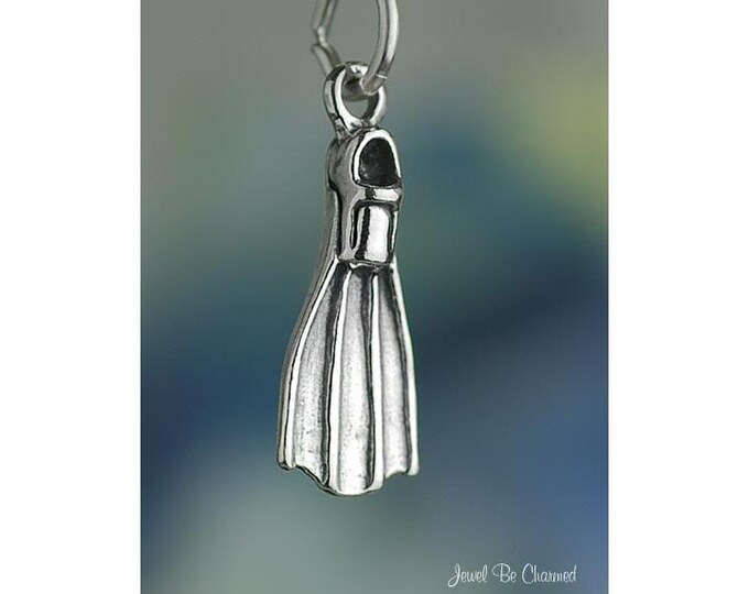 Sterling Silver Fin Flipper Scuba Diving Charm Diver 3D Solid .925 - Etsy