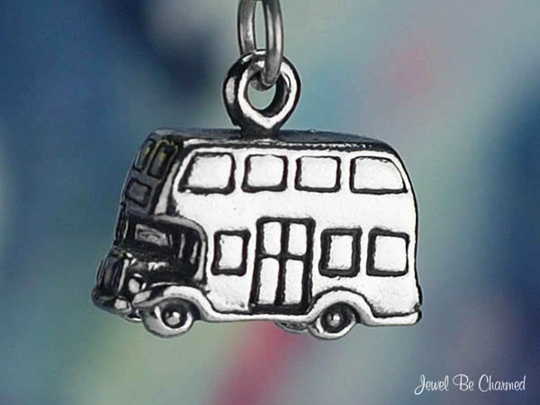 Sterling Silver Double Decker Tour Bus Charm Tourist 3D Solid .925 - Etsy