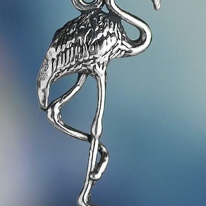 Sterling Silver Flamingo Charm Bird Florida Tropical 3D Solid .925 - Etsy