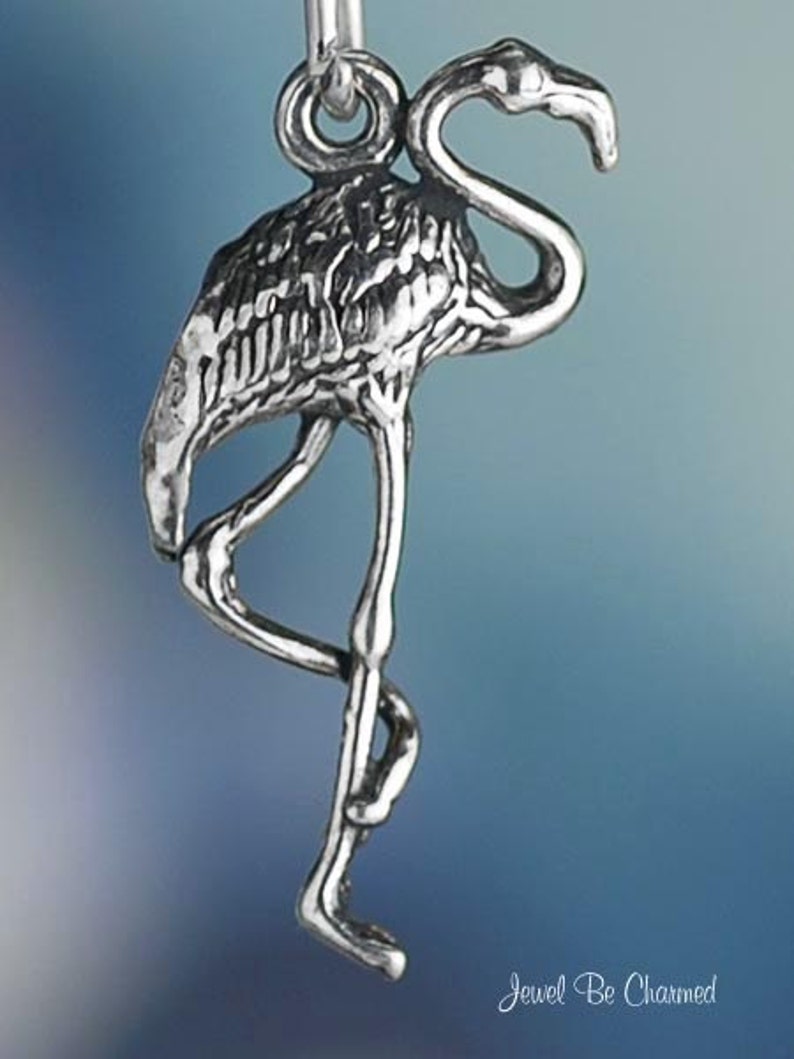 Sterling Silver Flamingo Charm Bird Florida Tropical 3D Solid .925 - Etsy