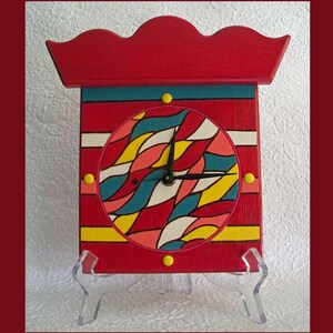 Red Wall or Table Clock With Bonus Stand - Etsy
