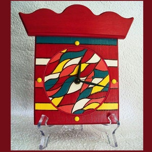 Red Wall or Table Clock With Bonus Stand - Etsy