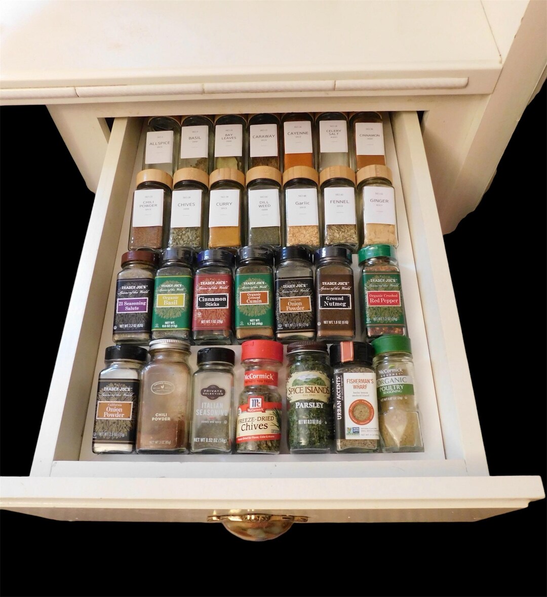 Custom Wood Spice Rack Drawer Insert - Kitchen Organizer - Etsy