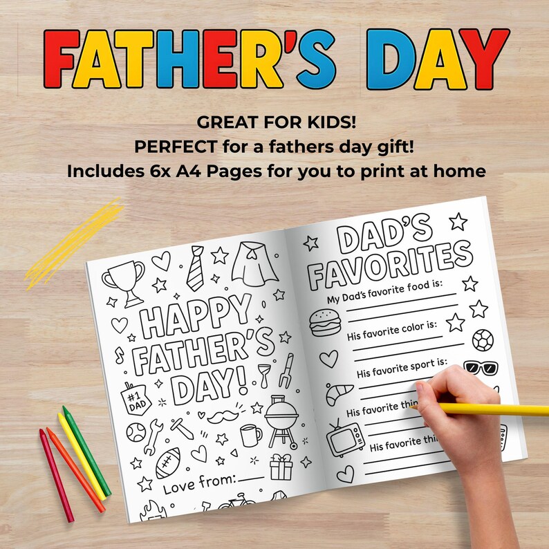 All About My Amazing Dad Printable Father’s Day Memory Book for Kids ...