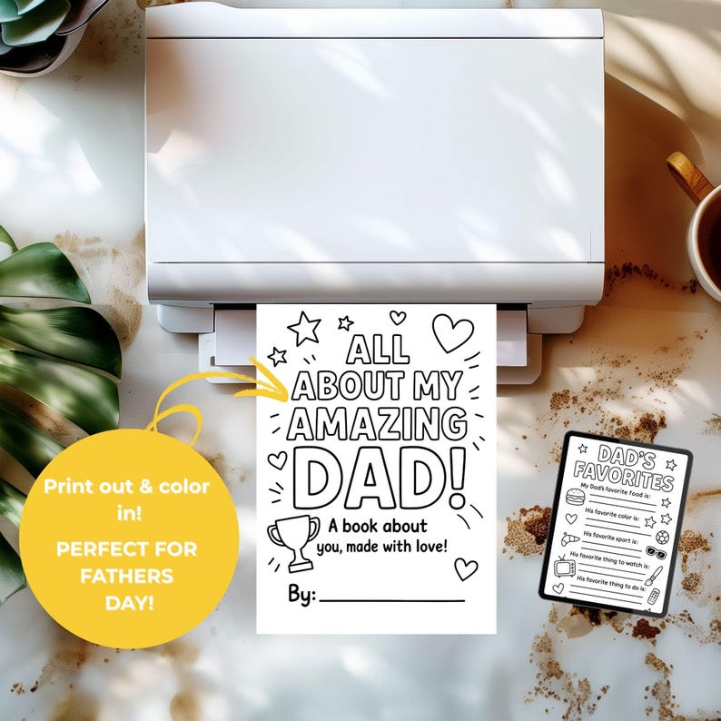 All About My Amazing Dad Printable Father’s Day Memory Book for Kids ...