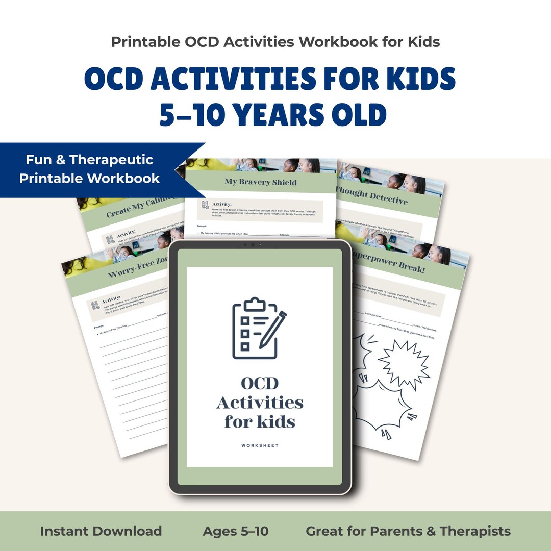 OCD Activities for Kids Ages 5-10 | Printable Mental Health Workbook ...