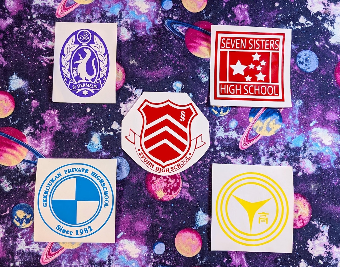 Persona 1, 2, 3, 4 & 5 School Emblems Vinyl Decal Stickers - Etsy