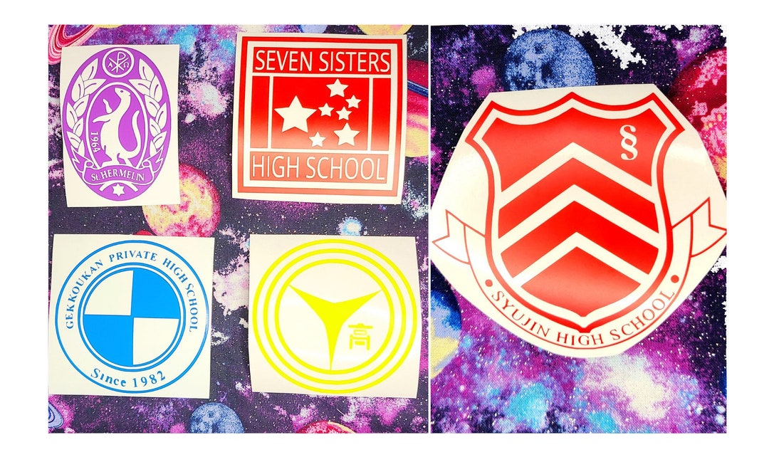 Persona 1, 2, 3, 4 & 5 School Emblems Vinyl Decal Stickers - Etsy