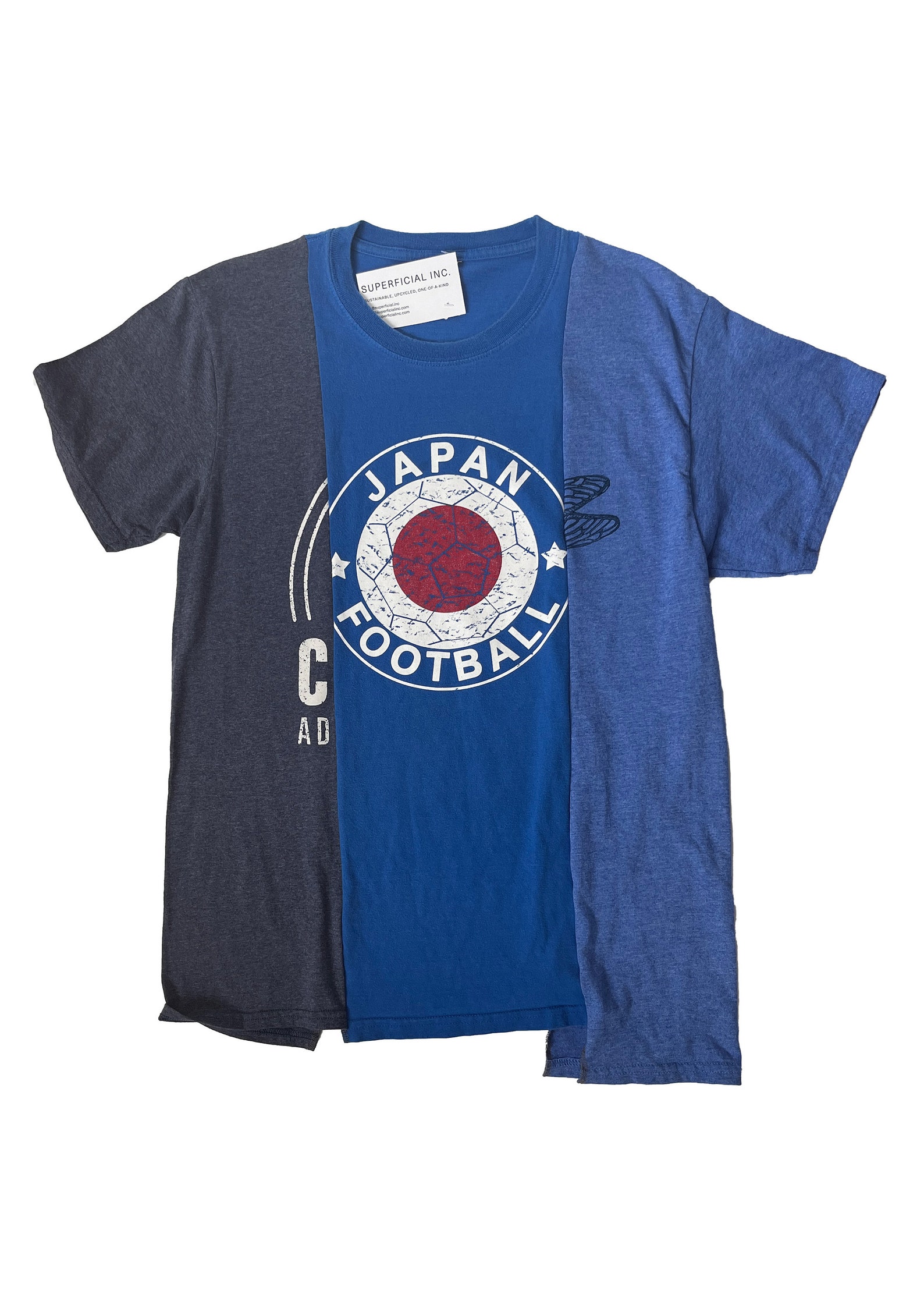 One-of-a-kind Blue Handmade T-shirt Upcycled Reworked Reconstructed ...