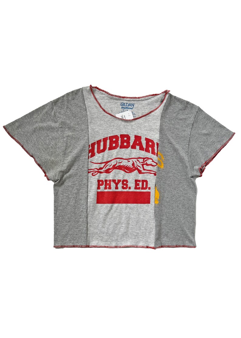 Reworked Vintage Athletic T-shirts Patchwork Panel Crop Top Contrast ...