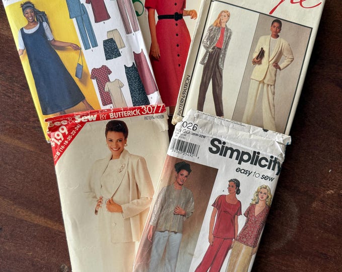 Lot of 6 UNCUT Plus Size Sewing Patterns, Sizes 18 - 32 Plus Size ...
