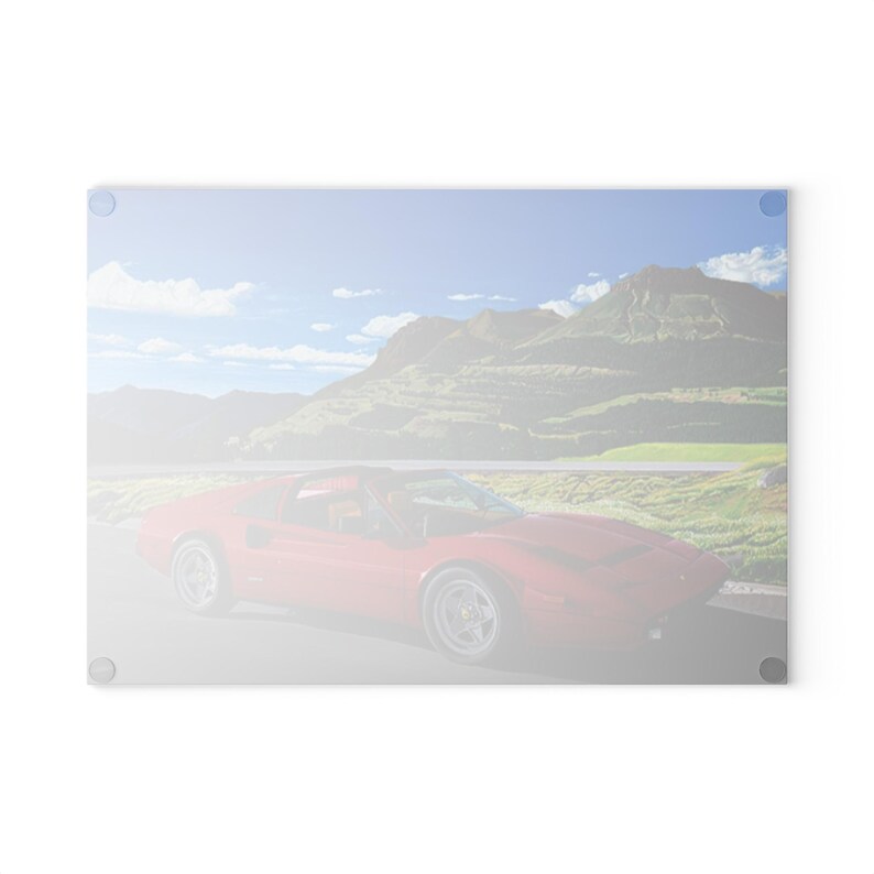 1984 Ferrari 308 GTS -themed Glass Cutting Board, Ocean Decor, Kitchen ...