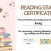 Reading Star Certificate | Printable Award for Kids | Digital Download ...