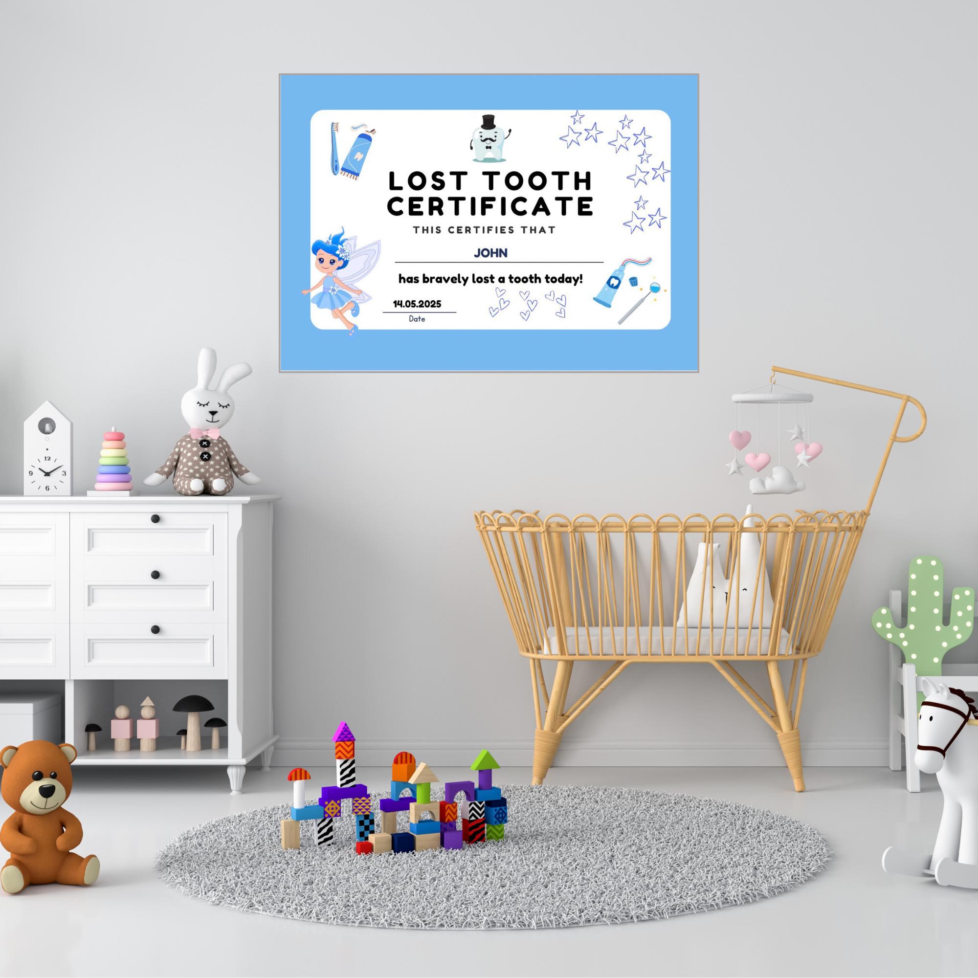 Lost Tooth Certificate | Printable Tooth Fairy Award | Digital Download ...