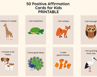 Kids Affirmation Cards – 50 Printable Positive Quotes for Children ...