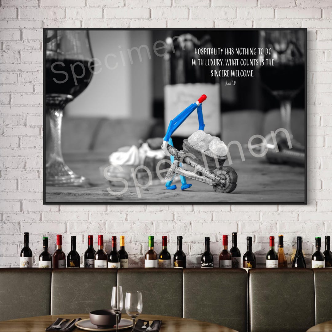 Printable Art – Matchstick Figure With Wheelbarrow, Hospitality Quote ...