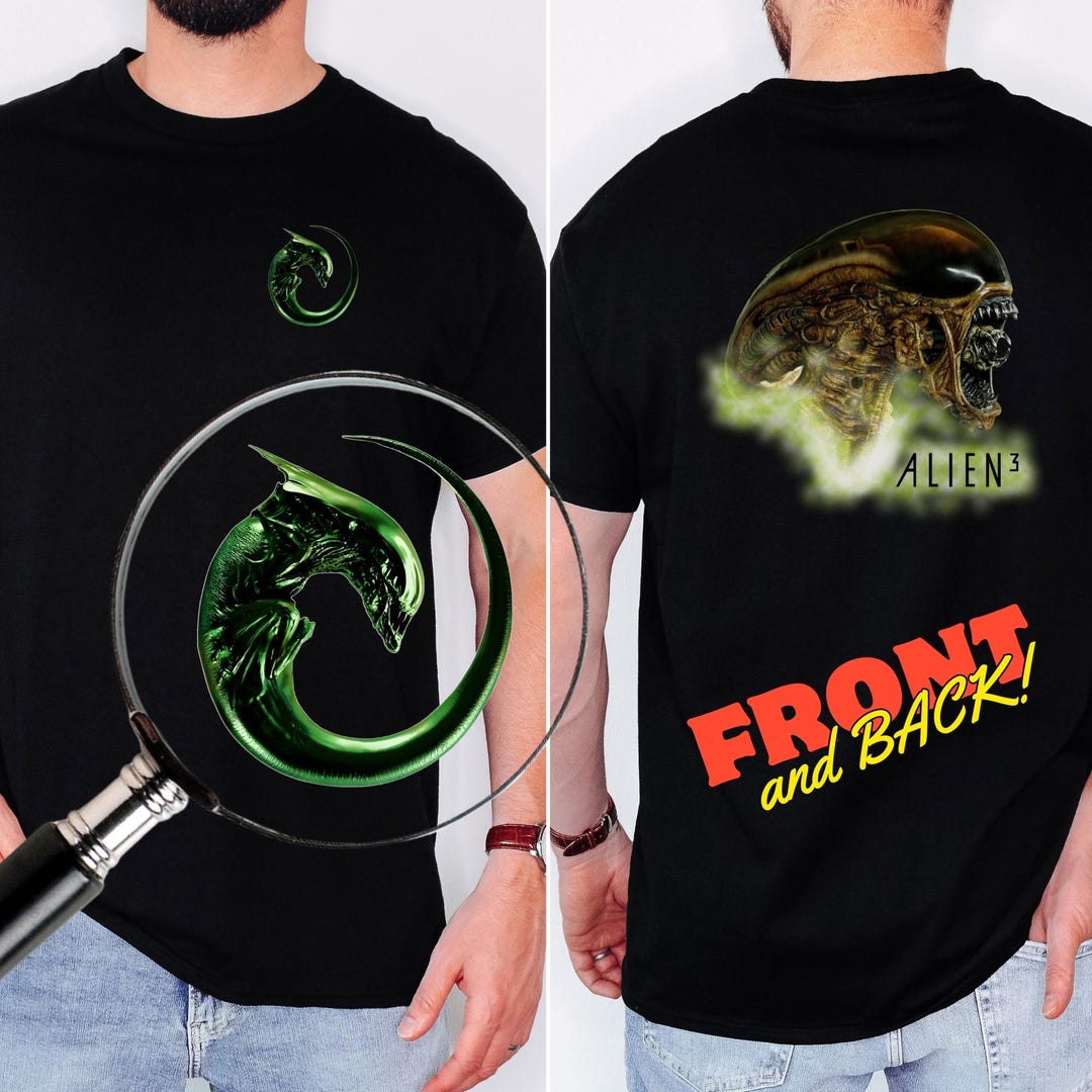 Alien 3 Chestburster / Dog Alien Front & Back T-shirt, Runner Alien ...