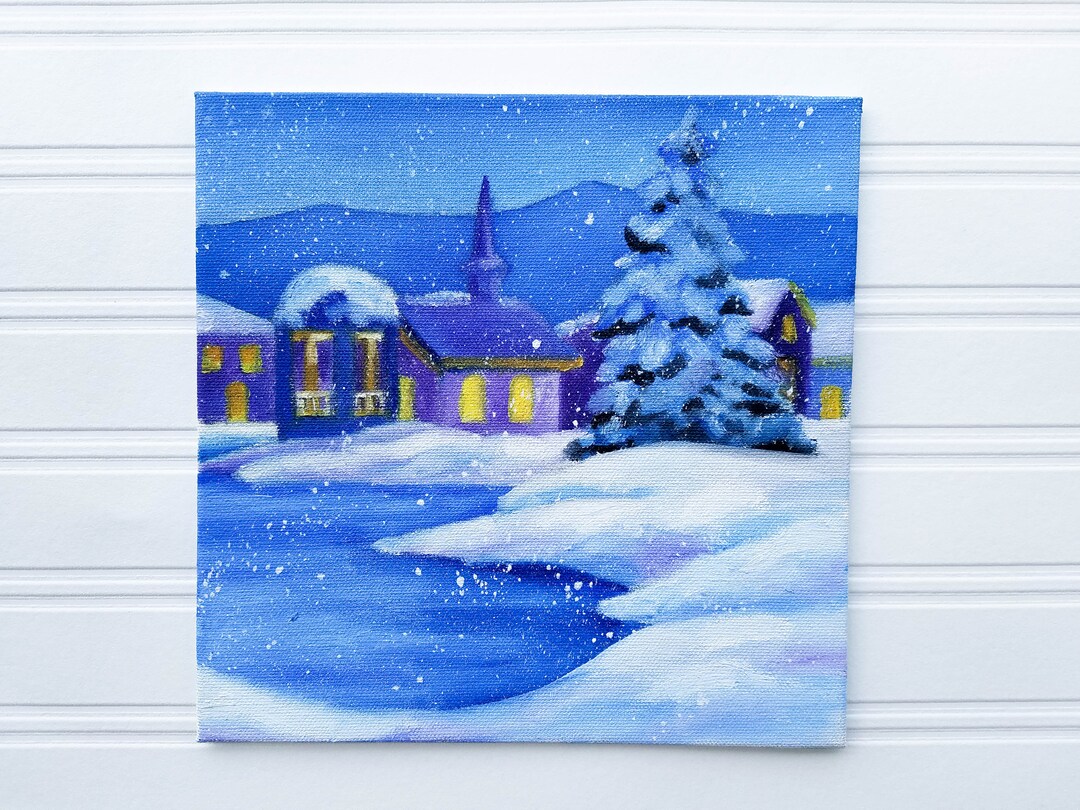 Winter Painting - Winter Art, Winter Decor, Snow Painting, Christmas ...