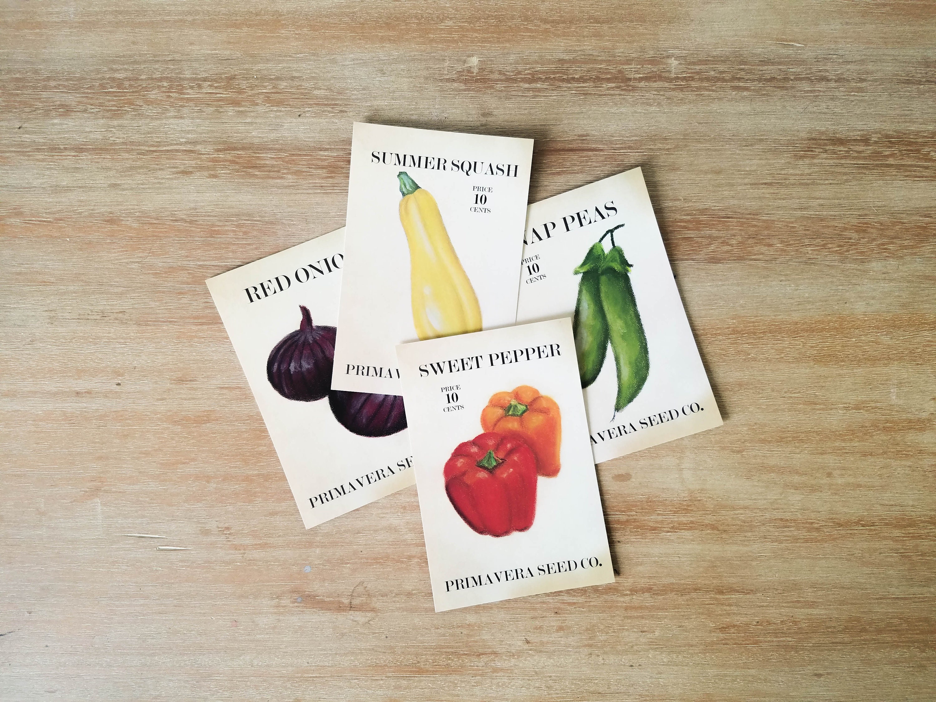 Summer Vegetable Seed Packet Postcard Set - Garden Postcards, Garden ...