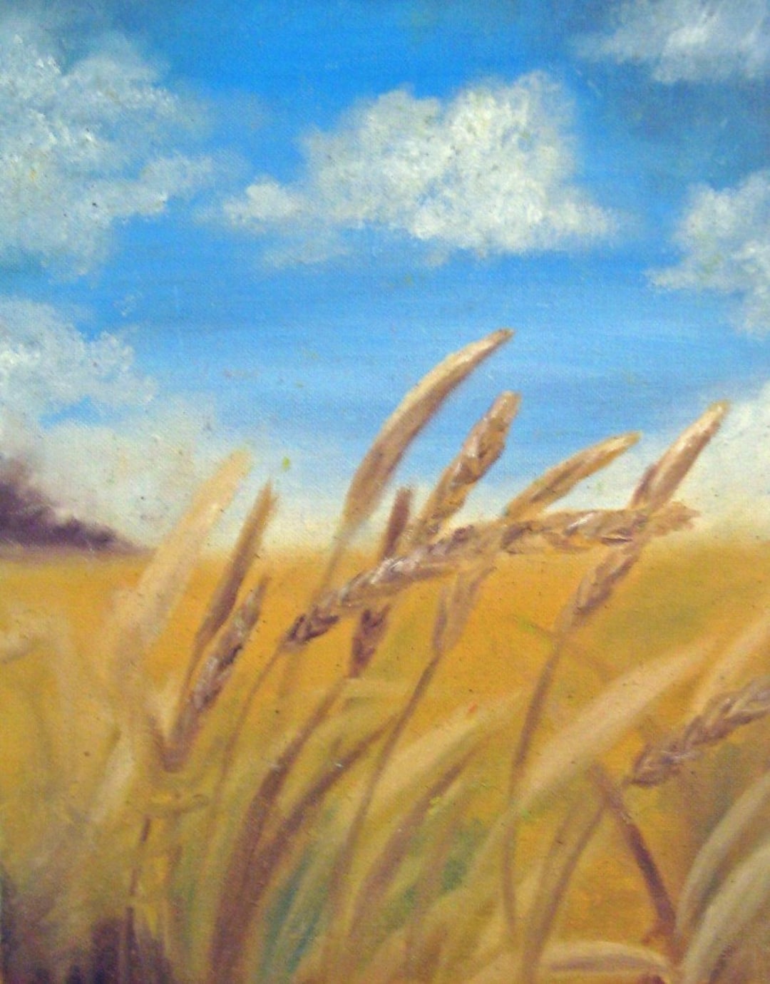 Wheat Field Painting Print - Farm Field Landscape Painting, Kansas ...