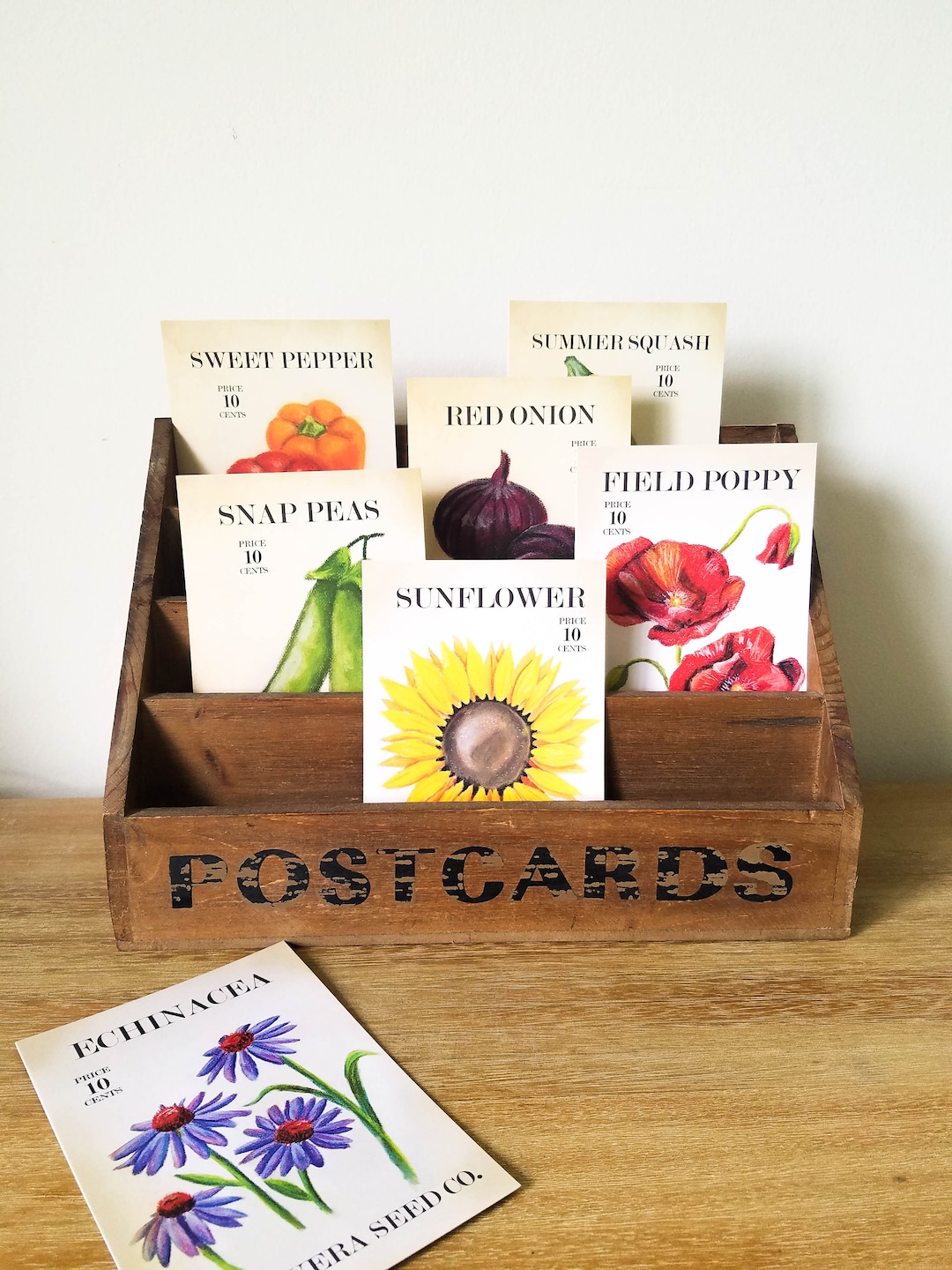 Summer Vegetable Seed Packet Postcard Set - Garden Postcards, Garden ...