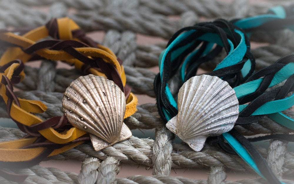 Camino Shell Hat Band Sterling Silver Leather Hat Strap Camino | Etsy