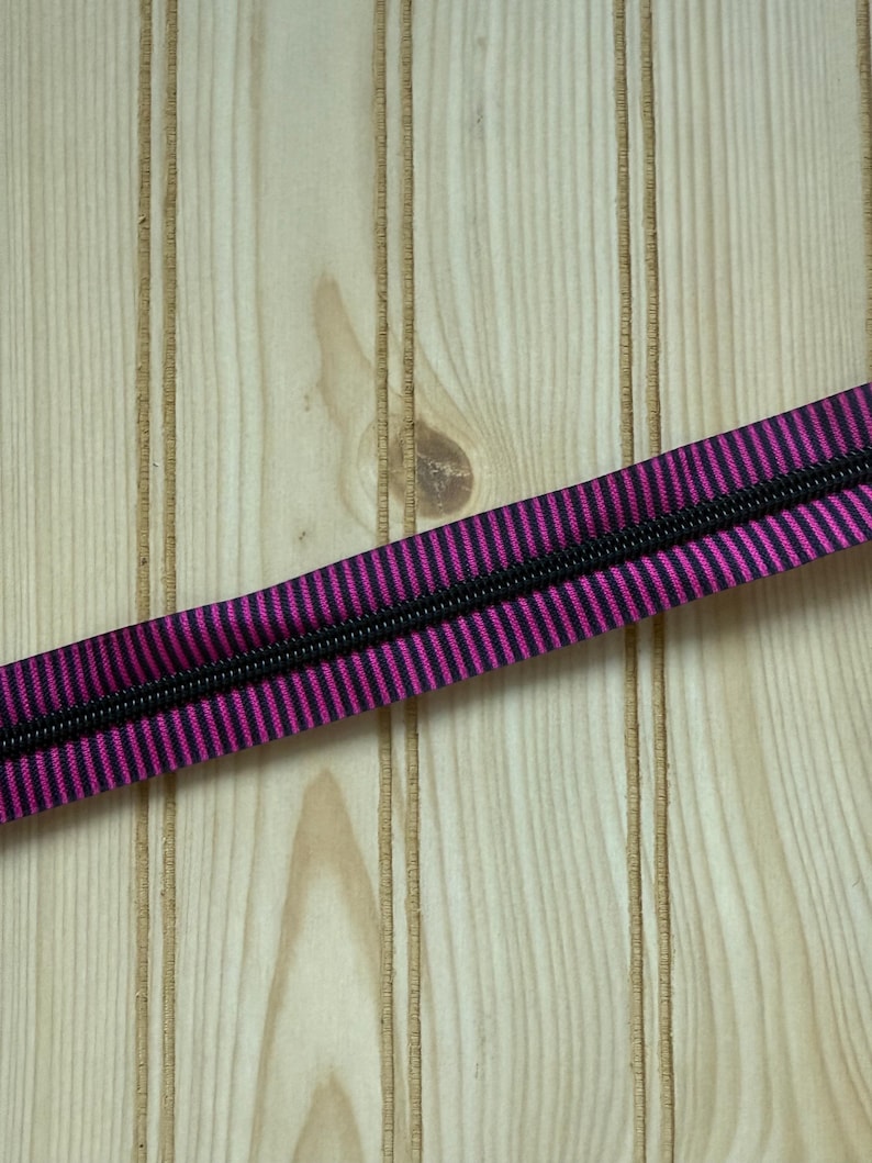 Fuchsia Pink & Black Striped Zipper Tape, Sz 5, by the Yard - Etsy