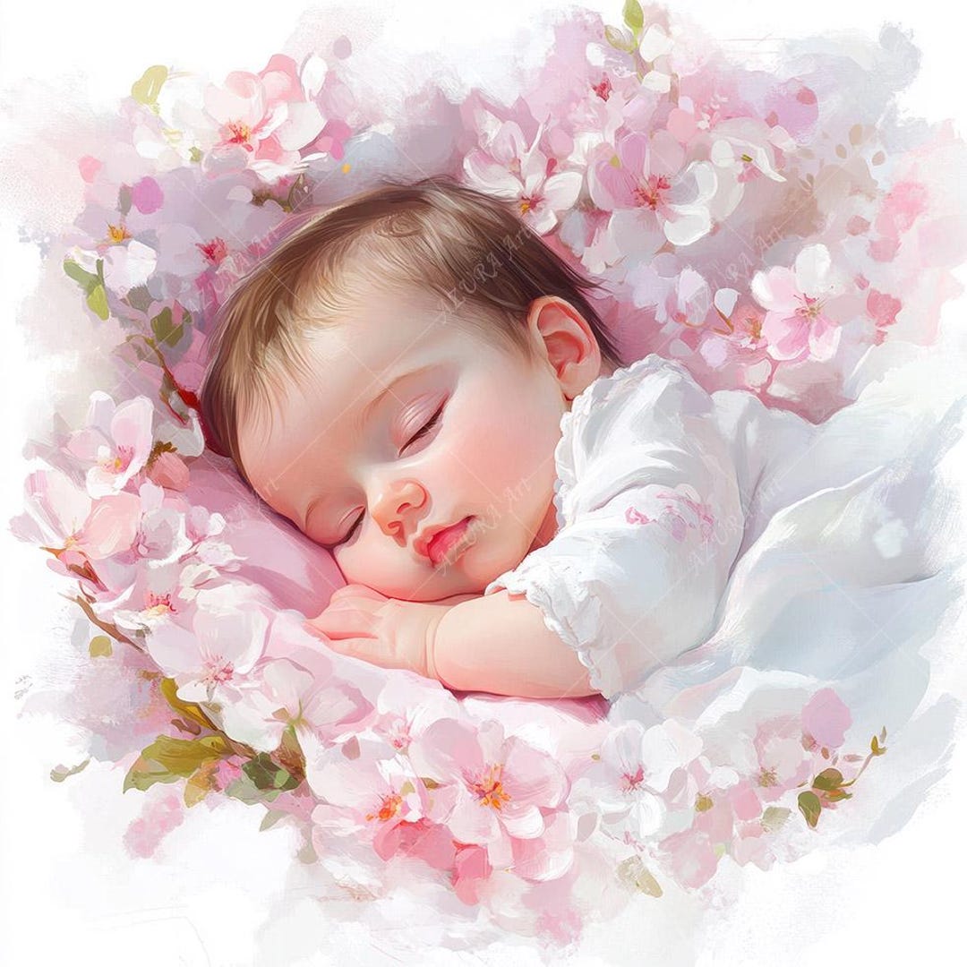 10 Floral Baby Clipart, Printable Nursery Art (digital Download) - Etsy