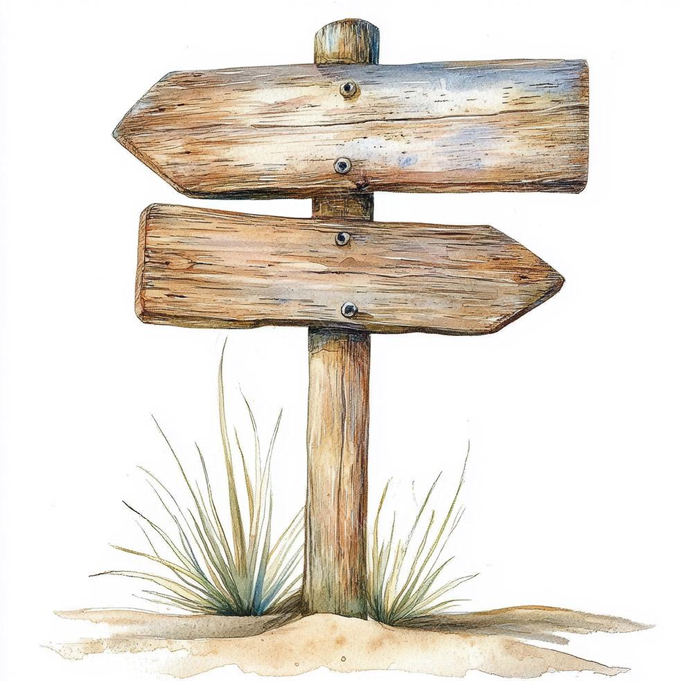10 Wooden Beach Signpost Clipart, Littoral Board, Seagull, Printable ...
