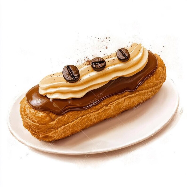 10 of Elegant Eclair Clipart, Fancy French Pastry, Printable Clipart ...