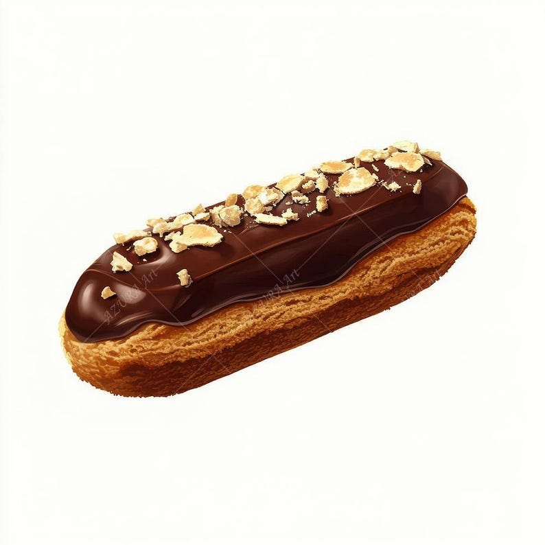 10 of Elegant Eclair Clipart, Fancy French Pastry, Printable Clipart ...
