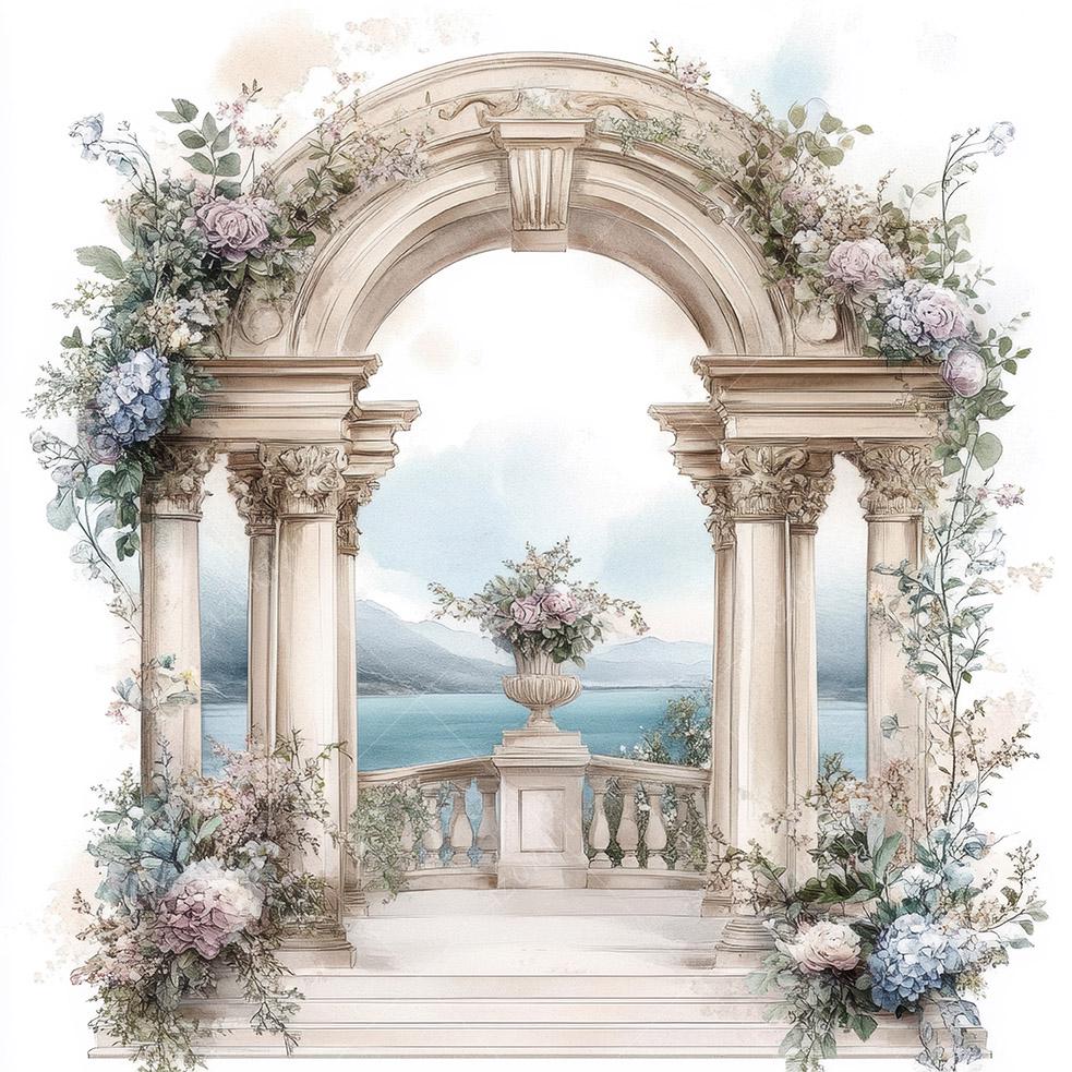 10 Balcony Arch With Columns Fantasy Clipart, Printable Clipart, High ...