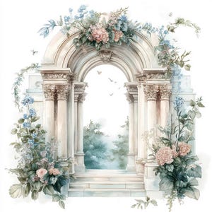 10 Balcony Arch With Columns Fantasy Clipart, Printable Clipart, High ...