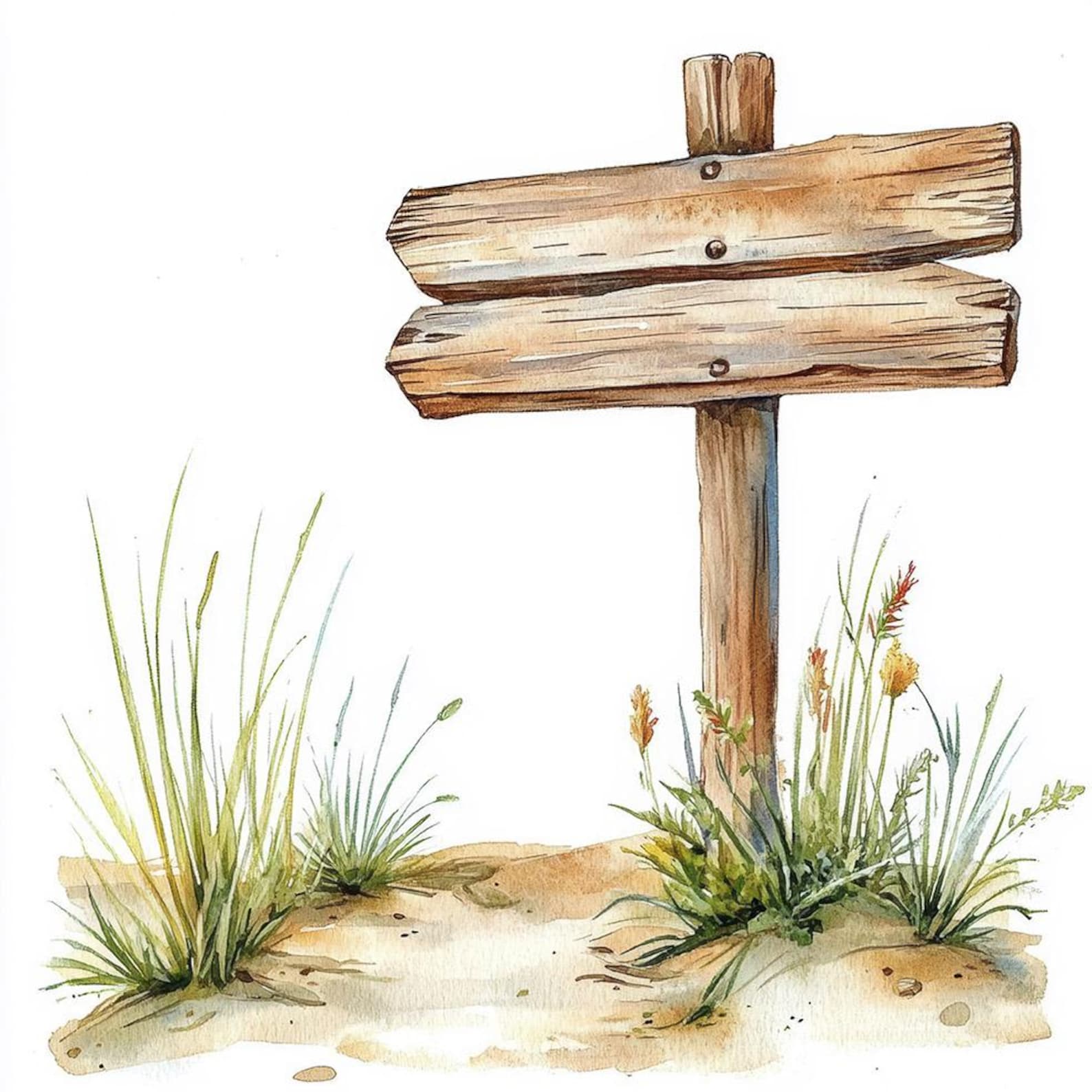 10 Wooden Beach Signpost Clipart, Littoral Board, Seagull, Printable ...
