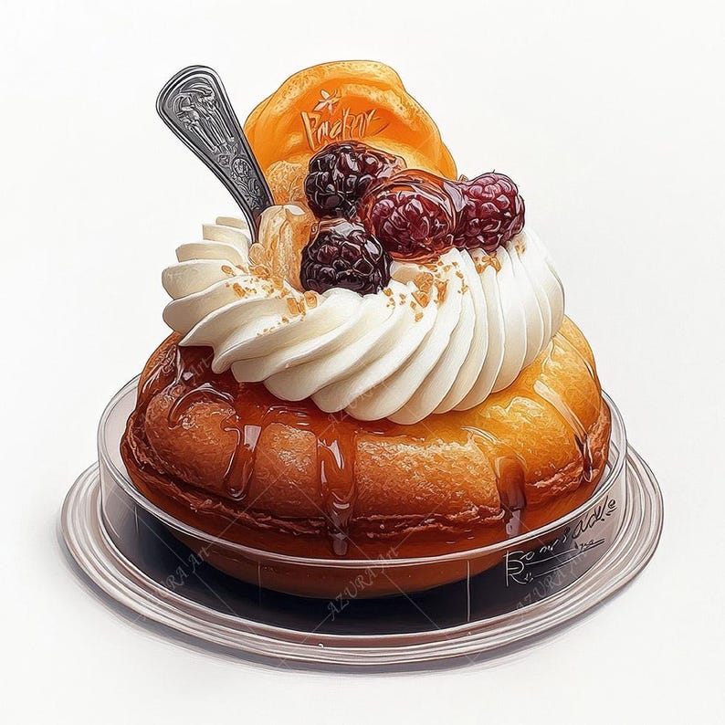 10 of Rum Baba Clipart, Cake With Rum, Food and Pastry, Printable ...