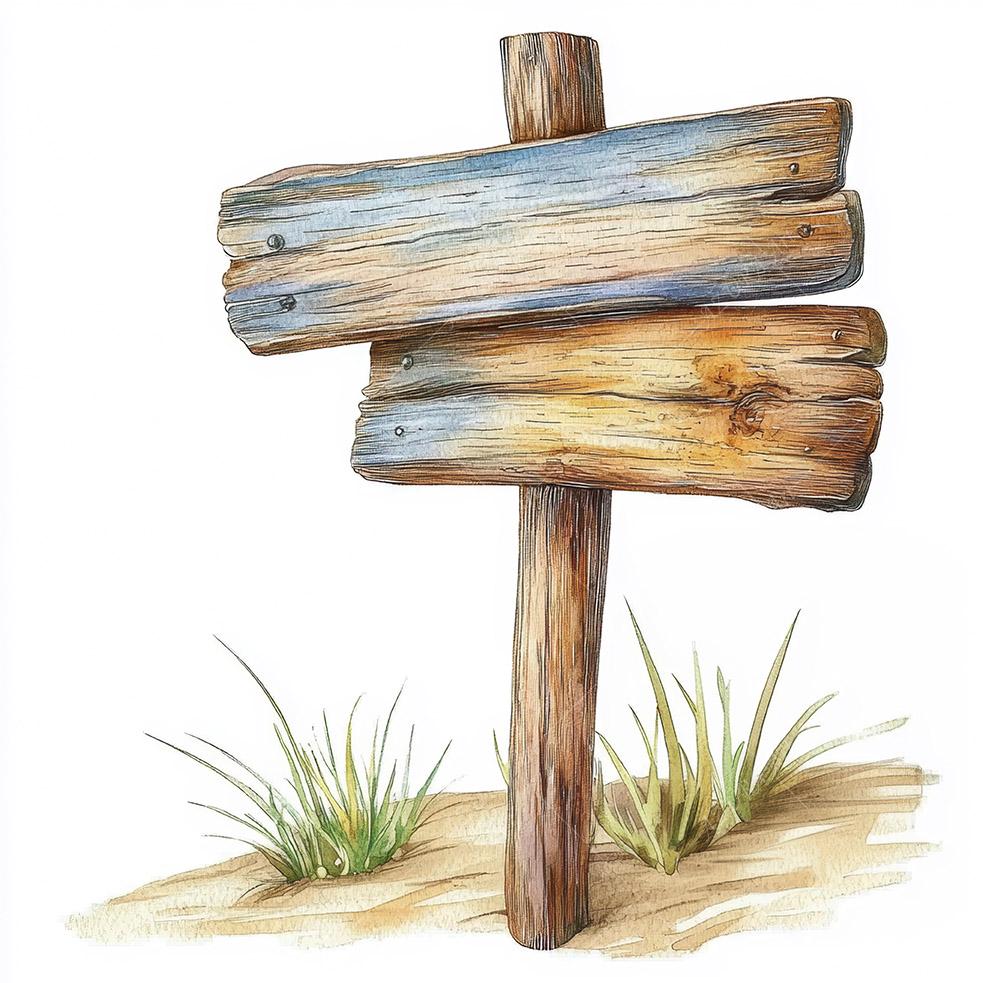10 Wooden Beach Signpost Clipart, Littoral Board, Seagull, Printable ...