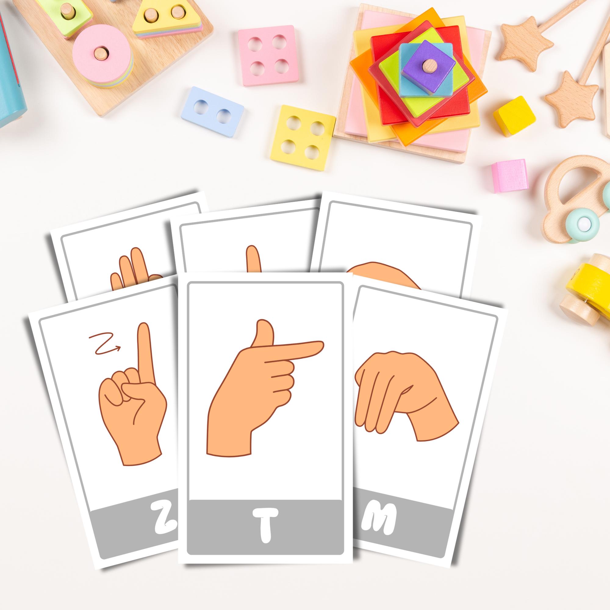 ASL Alphabet Flash Cards , Alphabet Kids Flash Cards , Preschool ...