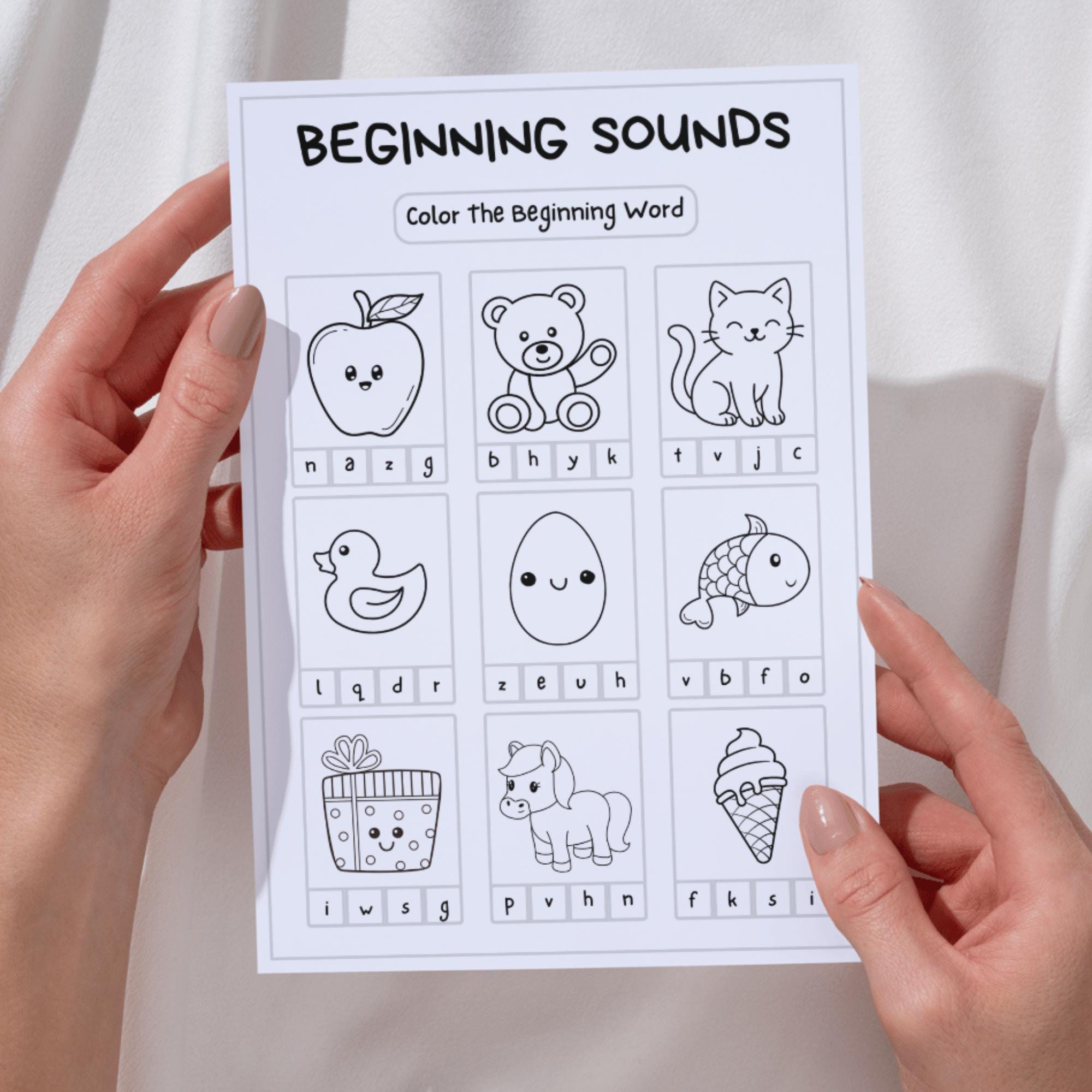 Beginning Sounds Worksheets, A-Z Letter Sounds Activity, Preschool ...
