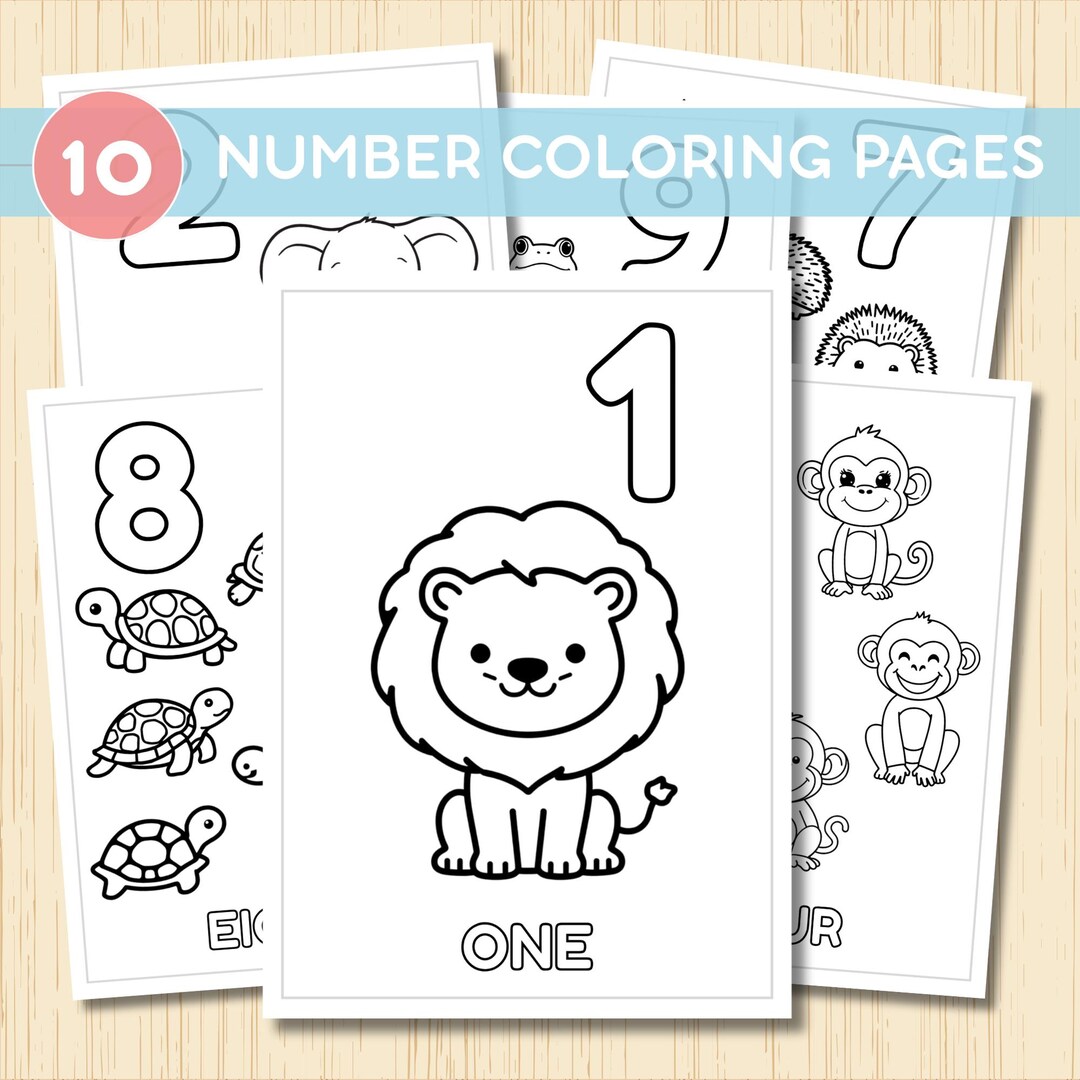 Numbers Coloring Worksheet, 1–10 Numbers Coloring Activity, Preschool ...