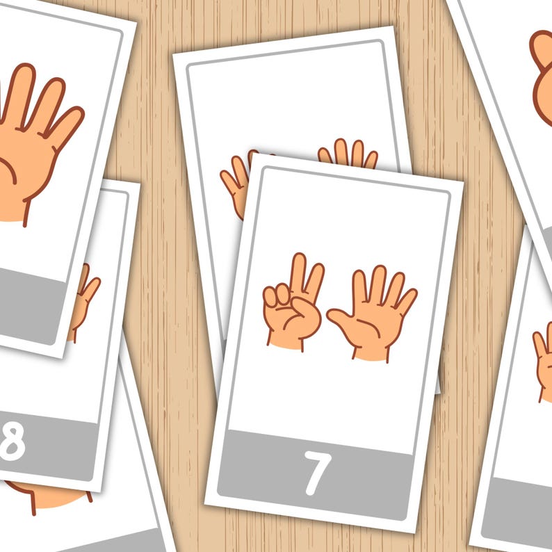 ASL Numbers Flash Cards , 0-20 Kids Flash Cards , Preschool ...