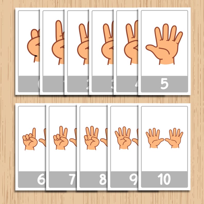 ASL Numbers Flash Cards , 0-20 Kids Flash Cards , Preschool ...
