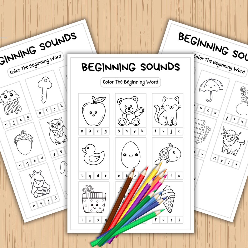 Beginning Sounds Worksheets, A-Z Letter Sounds Activity, Preschool ...
